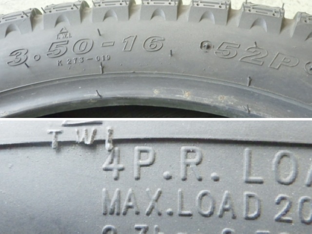 Yahoo!オークション - 3.50-16 52P 4PR KENDA K273 中古 1本のみ オン...