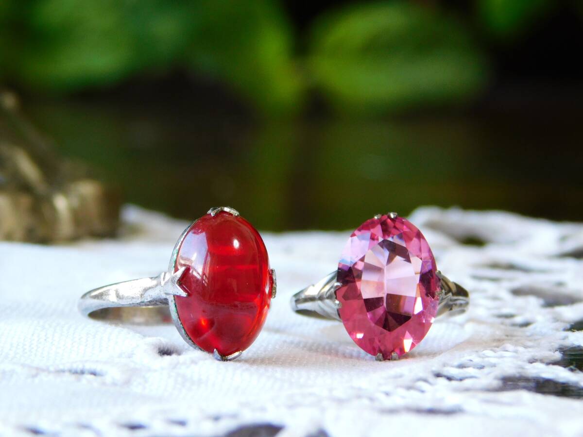 Yahoo!オークション - 赤色のヴィンテージリング 14号 千本透かし Teas...