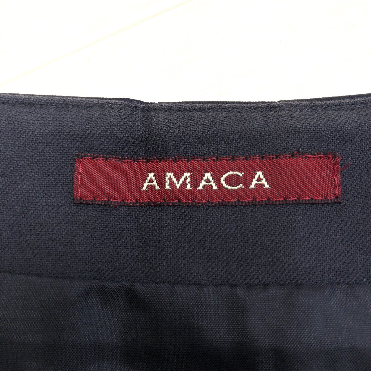 Yahoo!オークション - AMACA アマカ サテン タック プリーツスカート 3...