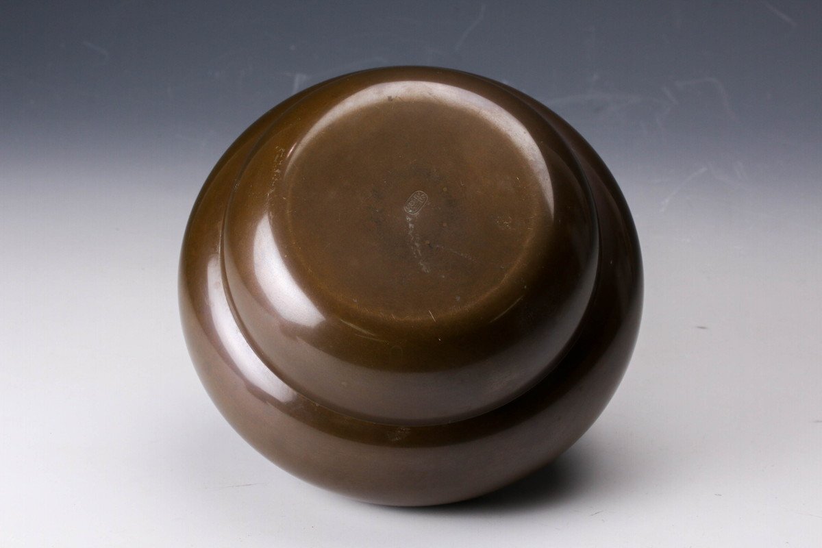 佳香】金森紹栄 唐銅箪瓢建水 共箱 栞 茶道具 本物保証(銅製 佳香】金森紹栄 唐銅箪瓢建水 共箱 栞 茶道具 本物保証(銅製