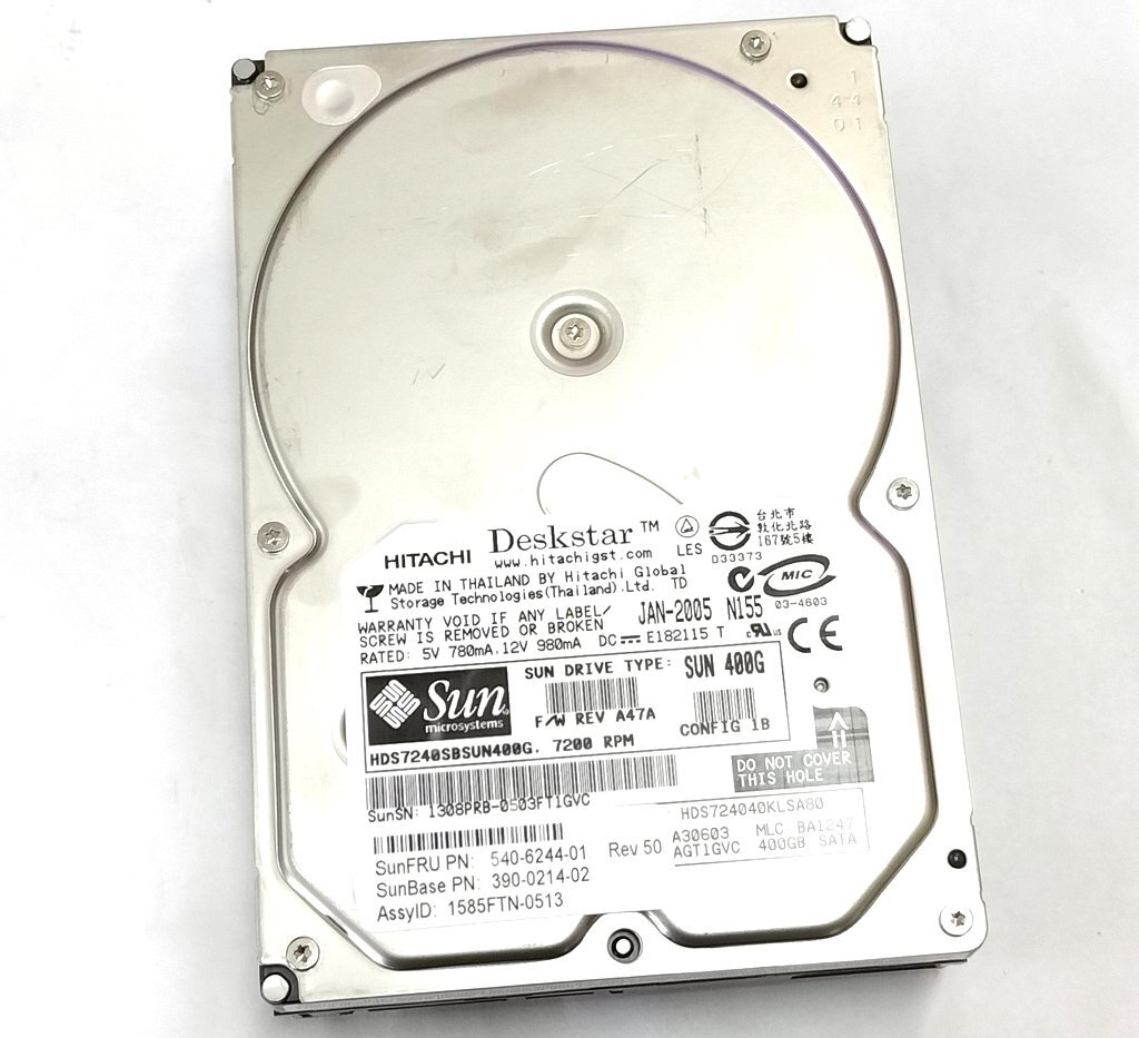 Yahoo!オークション - Sun 540-6244 390-0214 (Hitachi HDS724040KLSA8...