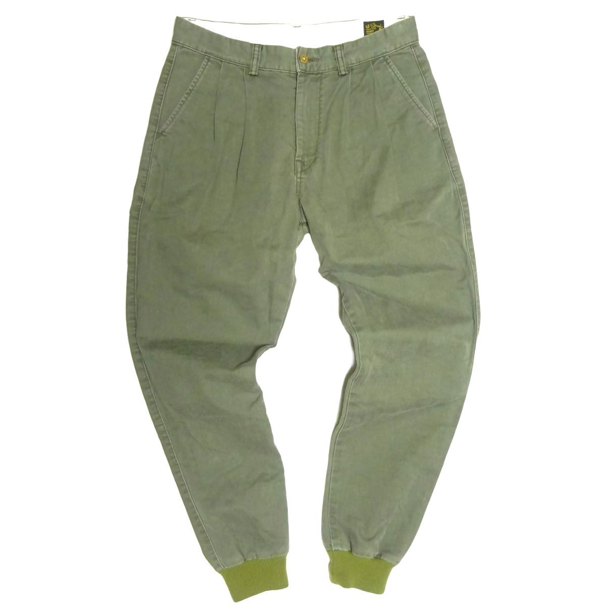 Yahoo!オークション - orSlow 2プリーツ裾リブジョガーパンツ2/オアス...