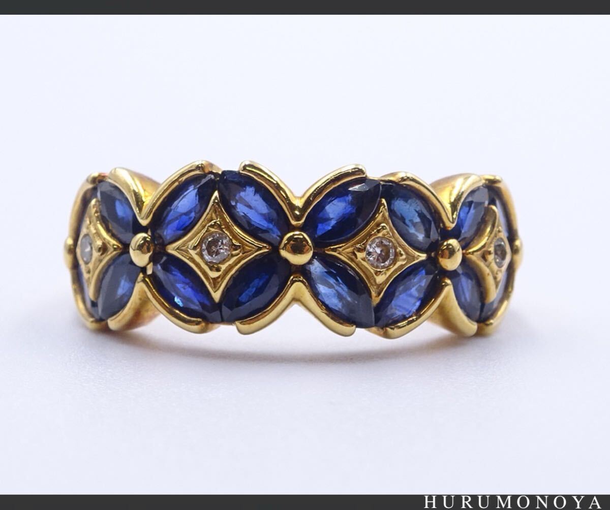 Yahoo!オークション - JA-1 K18 サファイア 1.68ct ダイヤ 0.03ct ゴー...