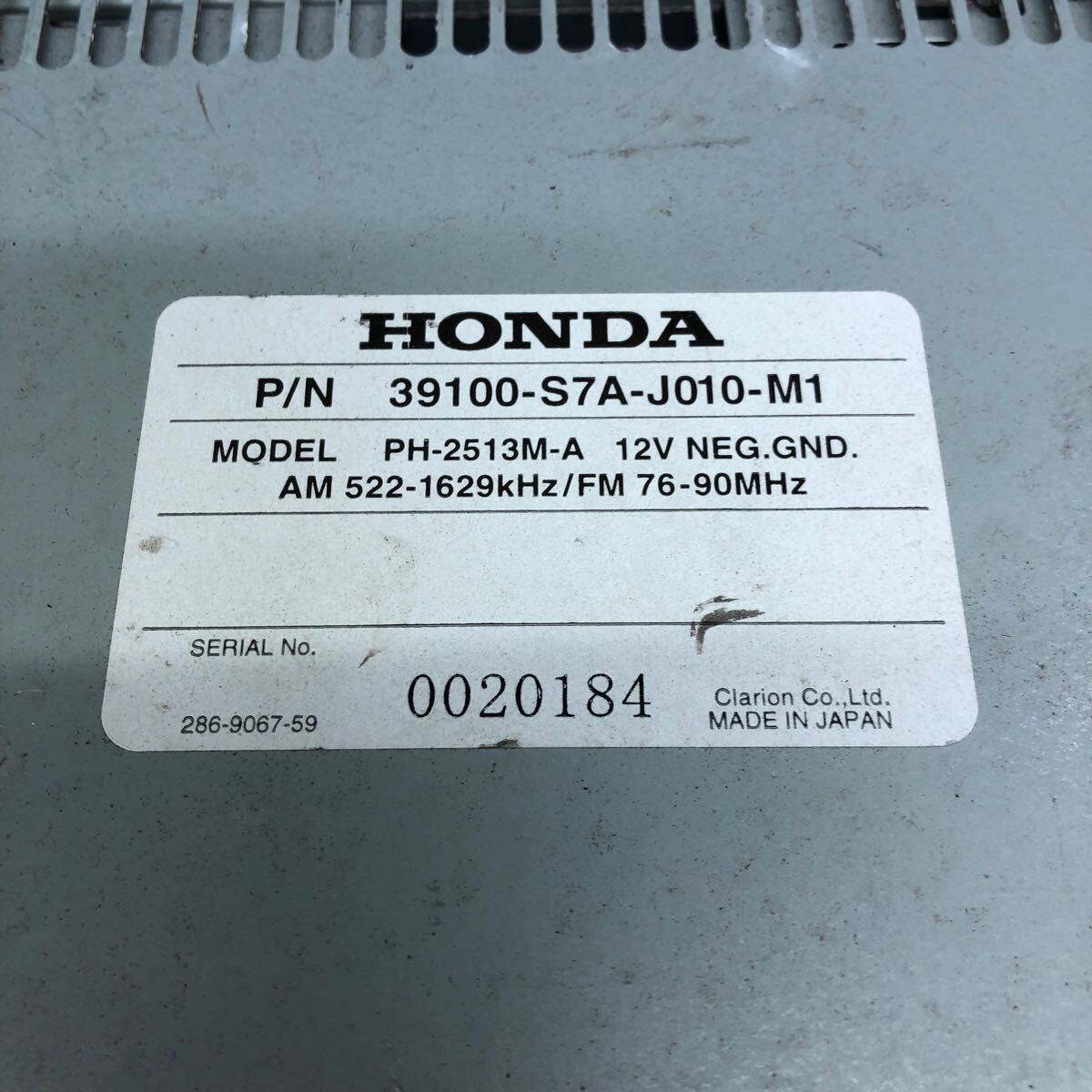 Yahoo!オークション - AV3-245 激安 カーステレオ HONDA clarion 39100...