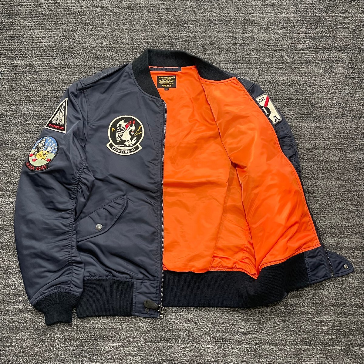 Yahoo!オークション - AVIREX L-2A フライトジャケット ブラックエース...