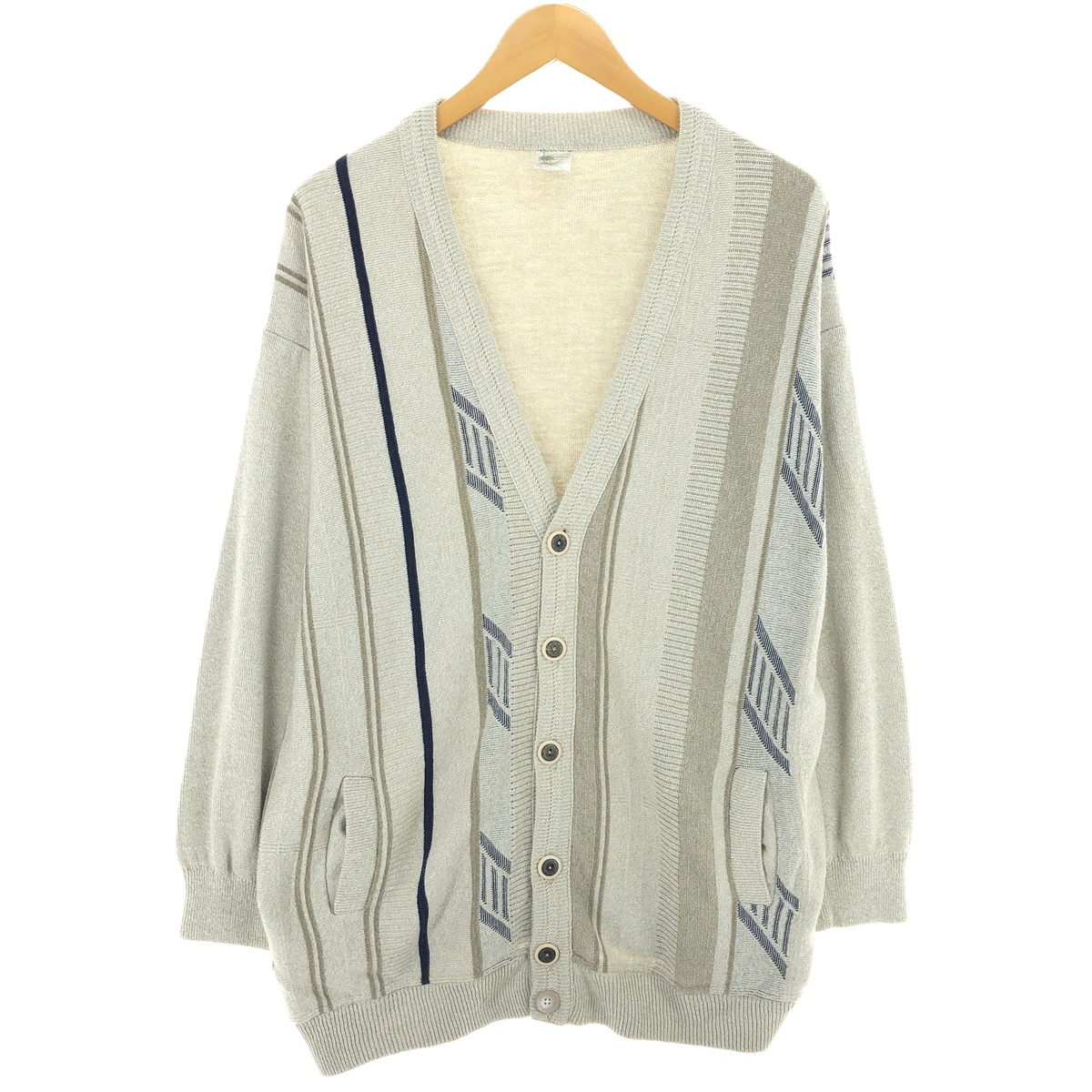 Yahoo!オークション - 古着 LANEROSSI 総柄 コットン×アクリルニット...