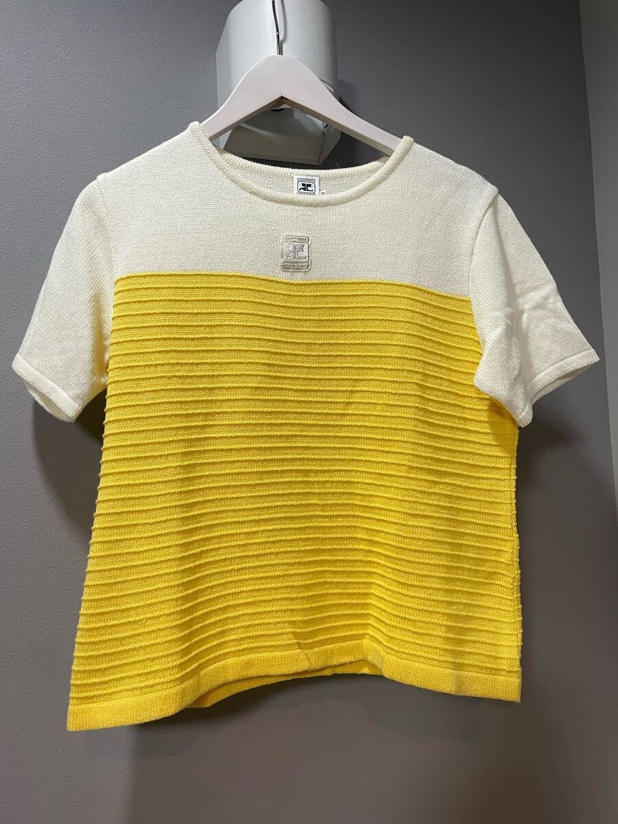 Yahoo!オークション - クレージュスポーツcourreges半袖ニットカットソ...