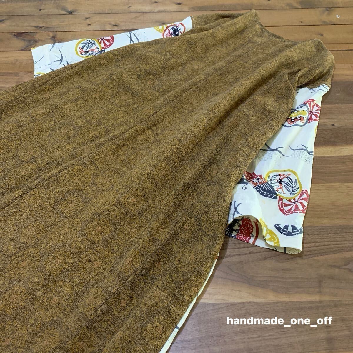 Yahoo!オークション - Aラインワンピース ゆったりライン 着物リメイク...