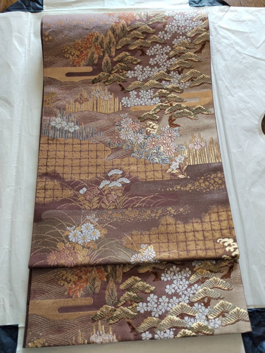 Yahoo!オークション - 工芸袋帯 四季花文様 自己紹介欄必読
