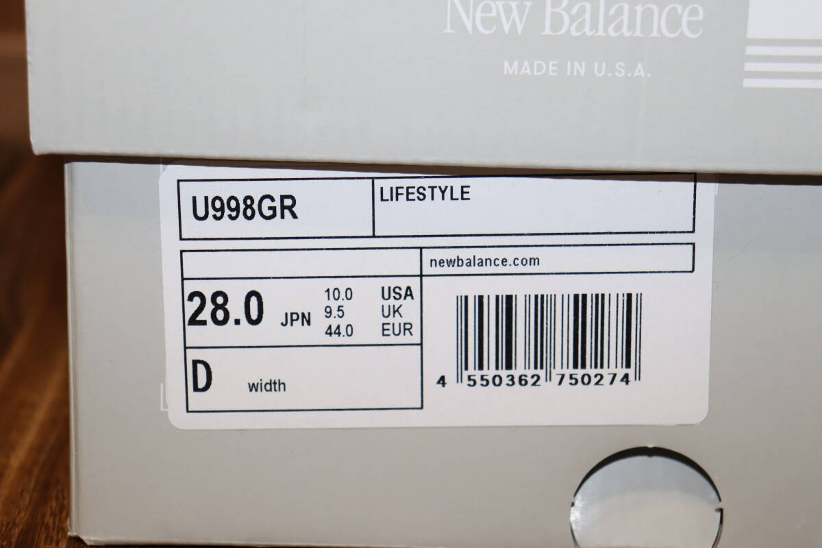 Yahoo!オークション - 送料無料 即決【未使用】 NEW BALANCE U998GR MA...