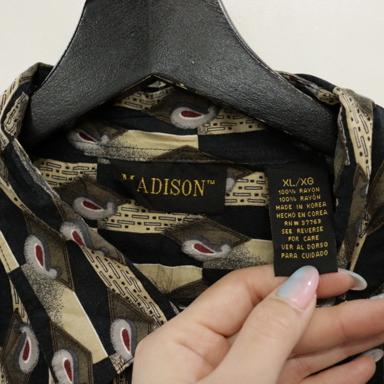 Yahoo!オークション - j381 90sビンテージ MADISON 半袖レーヨンシャツ...