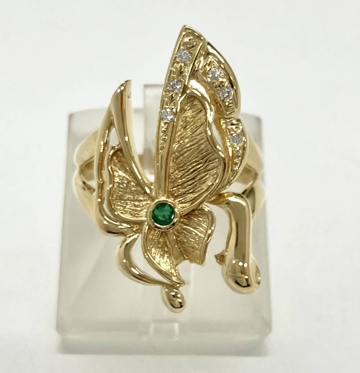 Yahoo!オークション - K18 17号 ダイヤモンド0.06ct 6.3g 蝶 イエロー...