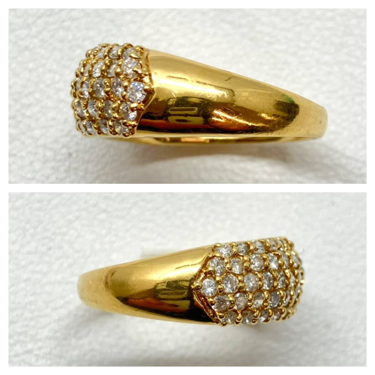 Yahoo!オークション - 【1ct 】K18／ダイヤデザインリング／D1.00ct／...