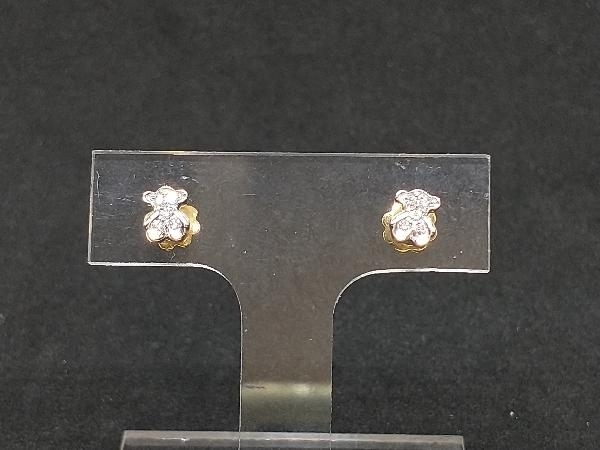 TOUS トウズ K18 WG YG PUPPIES くまピアス ダイヤモンド付き 18金ホワイト イエローゴールド ベア クマ ネジ式キャッチ(イエローゴールド台)｜売買されたオークション ...