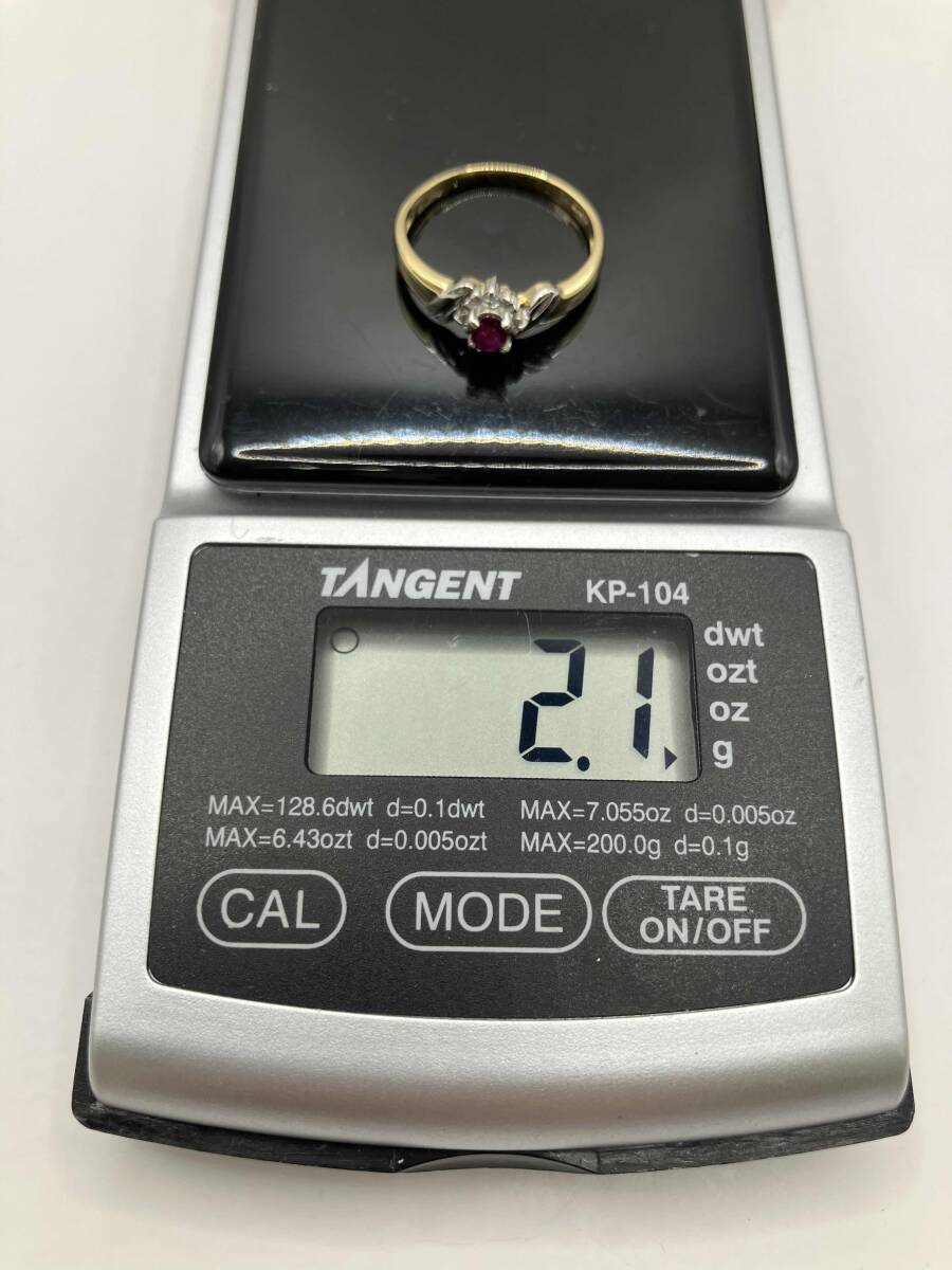 Yahoo!オークション - Pt850 プラチナ K18 18金 イエローゴールド D0.0...