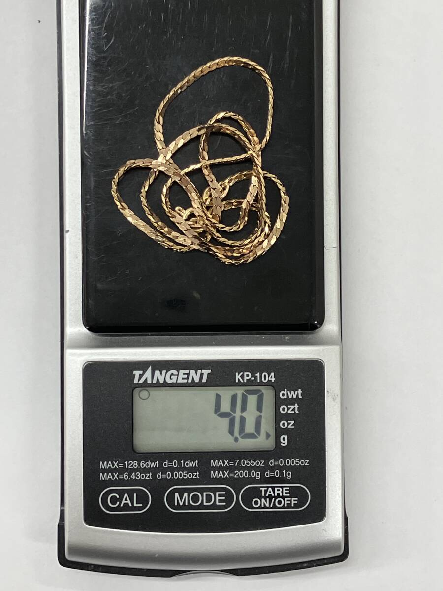 Yahoo!オークション - K18 40cm 4.0g イエローゴールド 18金 ゴールド...