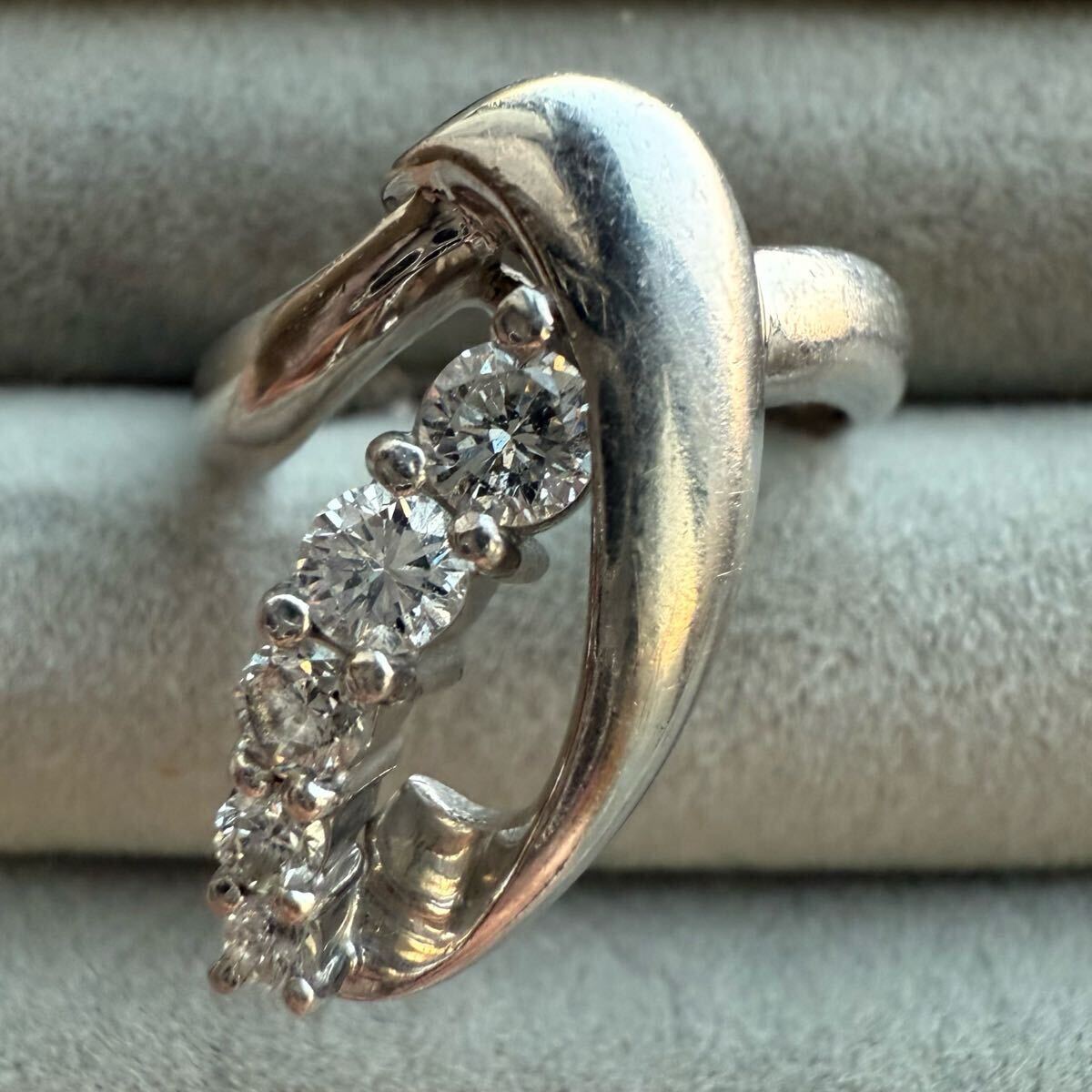 Yahoo!オークション - Pt900 D0.5ct 6.7g 天然ダイヤモンド 無色透明 ...