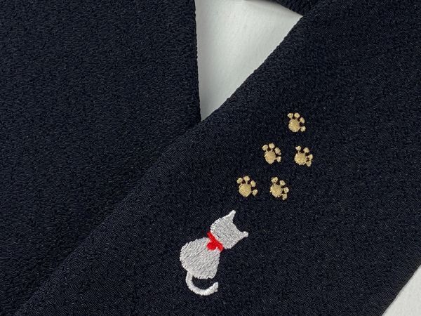 Yahoo!オークション - 三作 送料無料 刺繍半衿 洗濯OK 日本製 A213 猫...