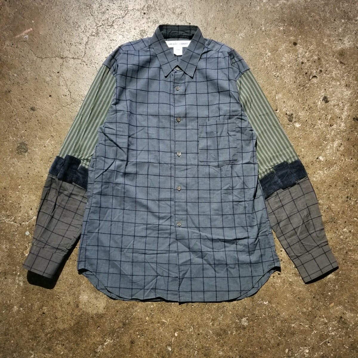Yahoo!オークション - COMME des GARCONS SHIRT 16AW 袖パッチワークシ...