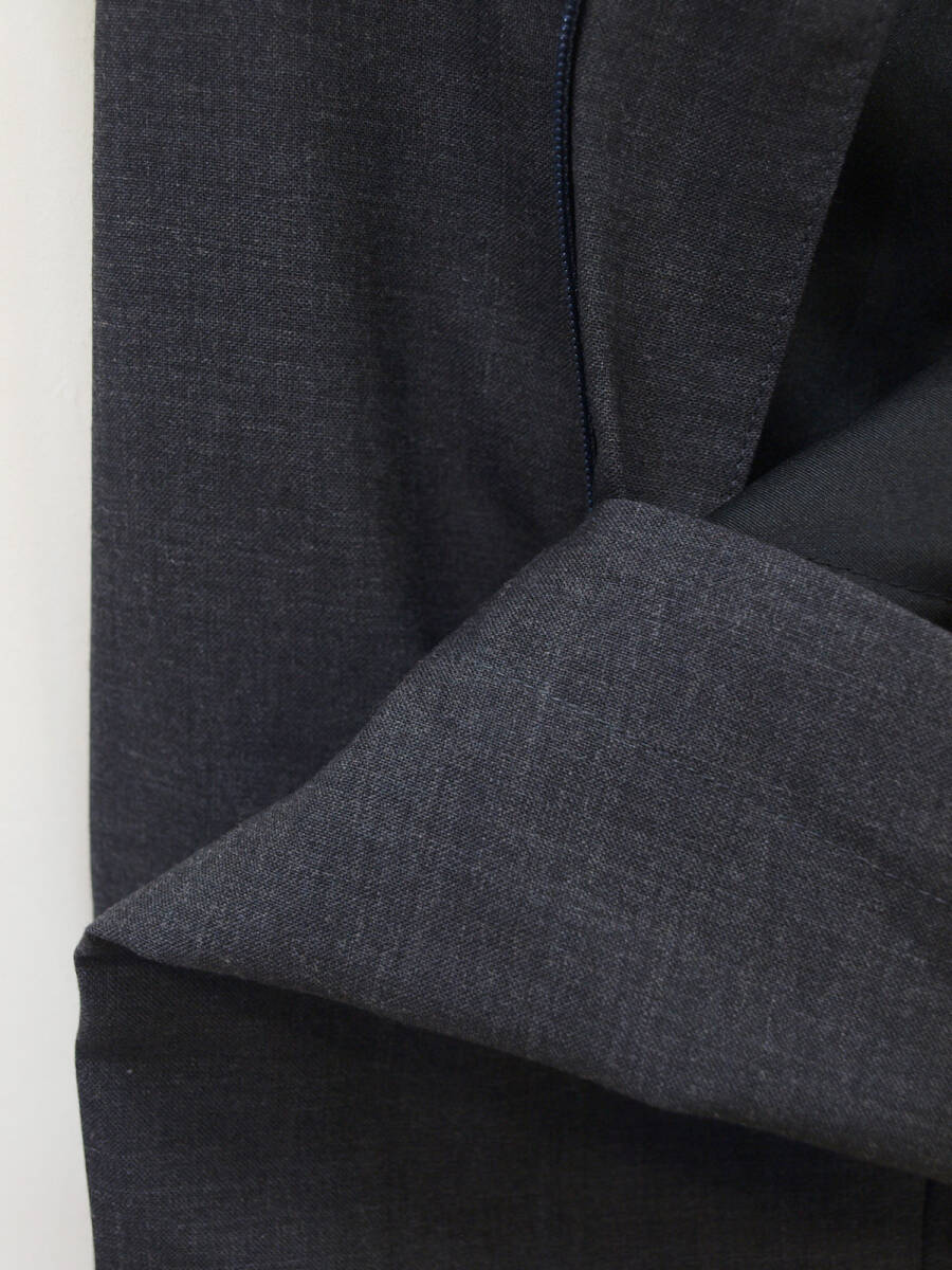 Yahoo!オークション - W91春夏 チャコールグレー無地/ウール毛100%ノ...