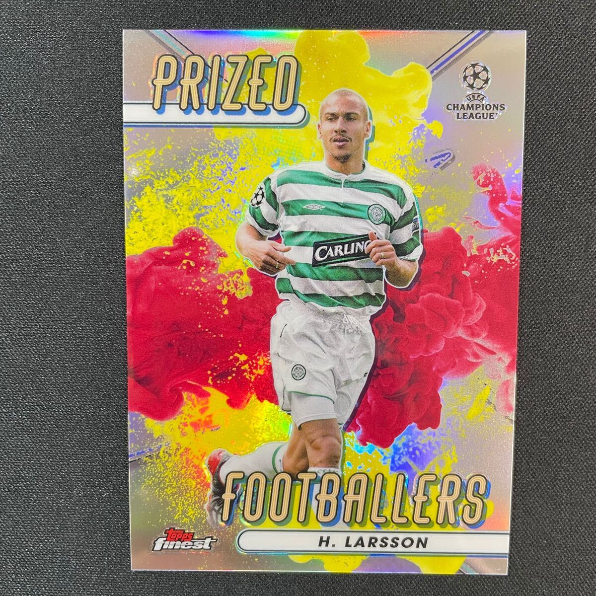 2022-23 Topps Finest UEFA Prized Footballers Yellow Red Fusion Henrik Larsson Celtic SSP ヘンリク ...
