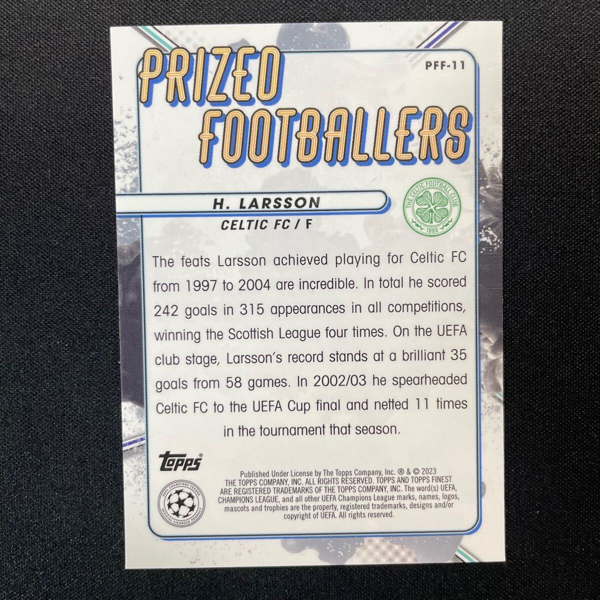 2022-23 Topps Finest UEFA Prized Footballers Yellow Red Fusion Henrik Larsson Celtic SSP ヘンリク ...