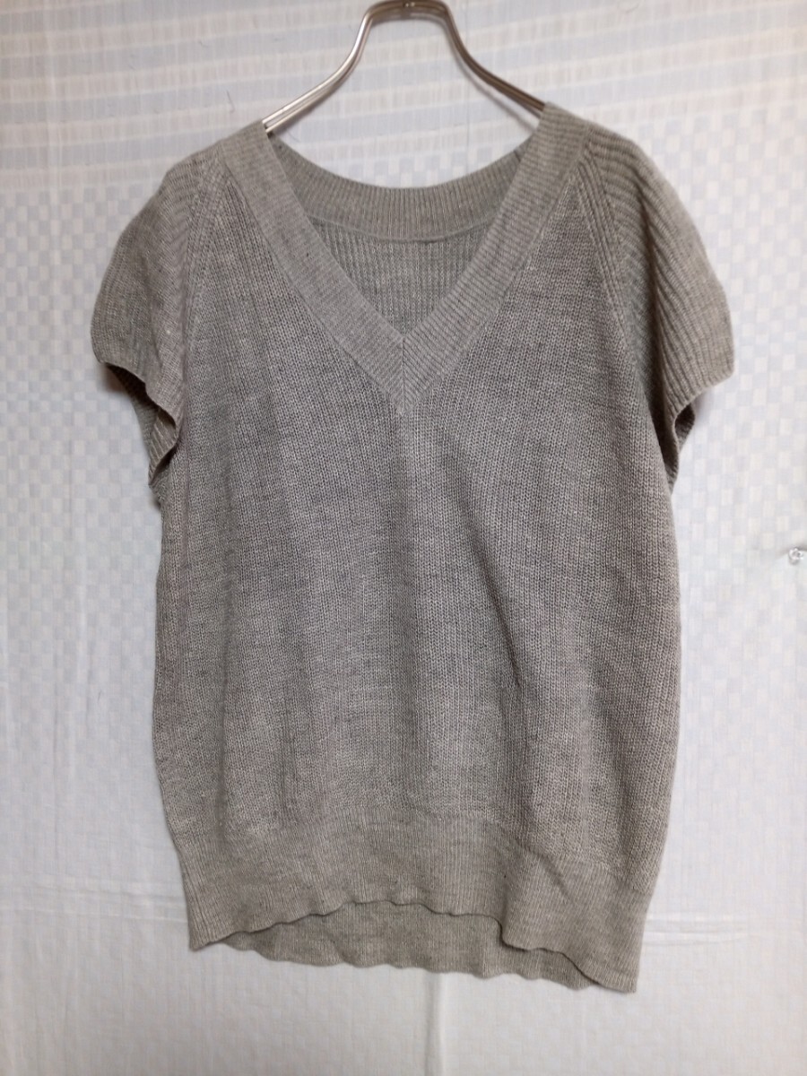 Yahoo!オークション - 11761 イエナ ゆったり Vネックベスト リネン混 ...