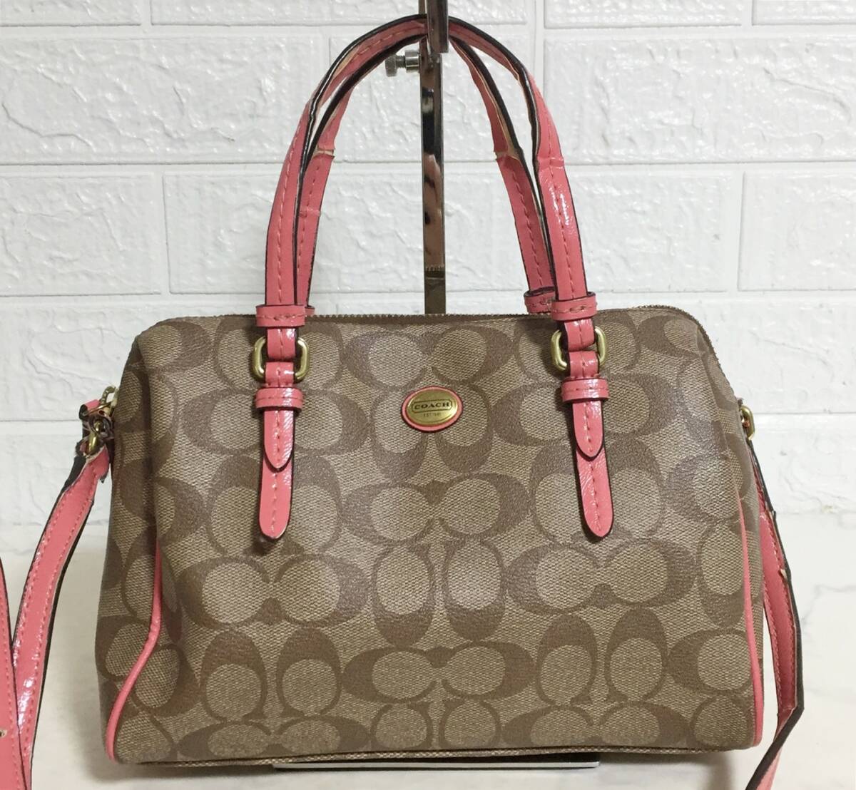 Yahoo!オークション - no32008 COACH コーチ エナメル PVC 2way ショル...