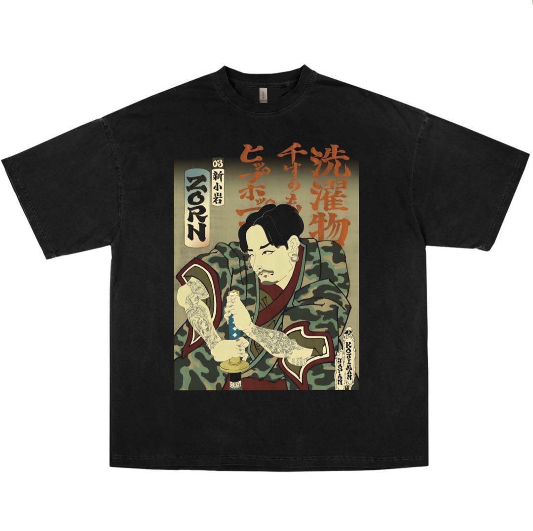 Yahoo!オークション - ZORN Tシャツ ラップ 浮世絵 ブラック