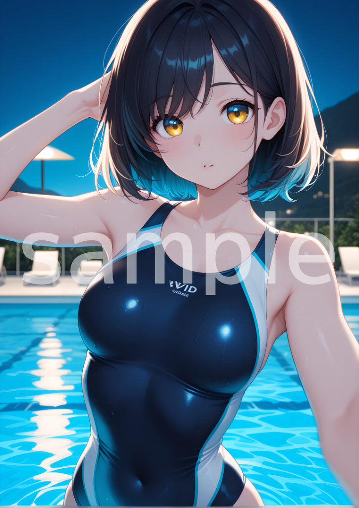 Yahoo!オークション - 【再販なし 1点物】巨乳 美少女 水着 プール A4 ...