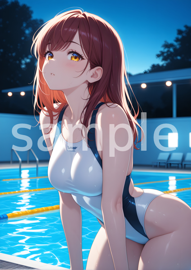 Yahoo!オークション - 【再販なし 1点物】巨乳 美少女 水着 プール A4 ...