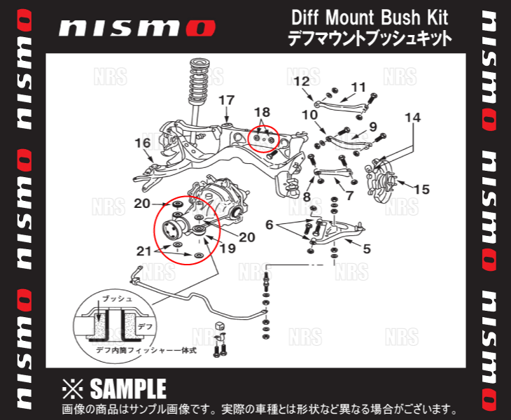 Yahoo!オークション - NISMO ニスモ デフマウントブッシュキット スカ...