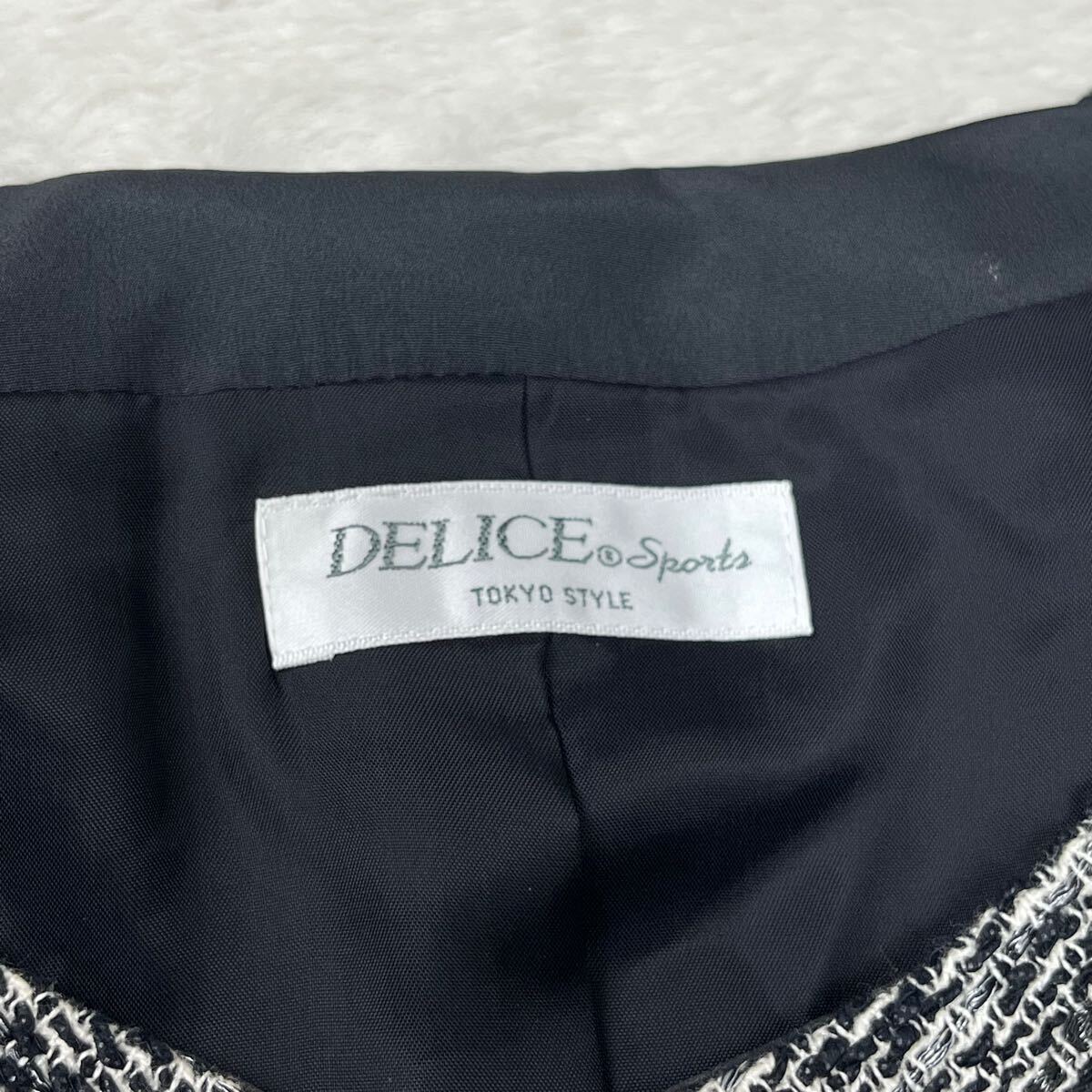 Yahoo!オークション - DELICE 東京スタイル ノーカラージャケット ツイ...