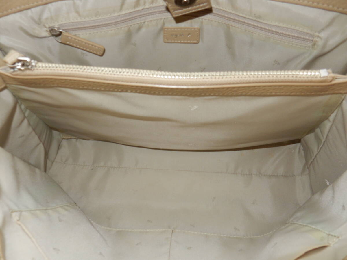 Yahoo!オークション - 本革 agnes b.(アニエスベー) A4対応 2WAYトート...