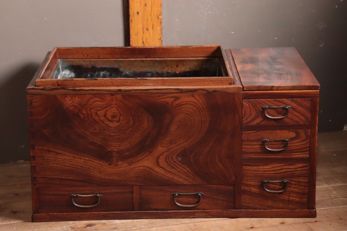 Yahoo!オークション - E058 豪華 長火鉢 手あぶり 取手黒柿 古道具 暖 ...