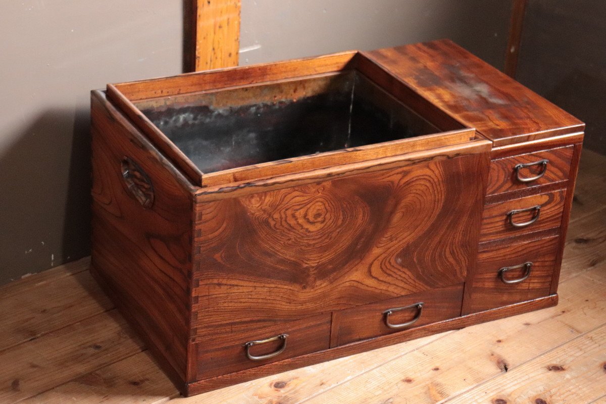 Yahoo!オークション - E058 豪華 長火鉢 手あぶり 取手黒柿 古道具 暖 ...