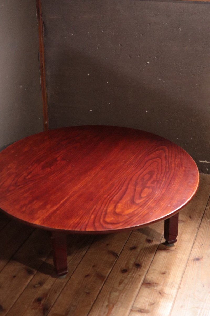 Yahoo!オークション - E026 卓袱台 総欅卓袱台 ケヤキ 無垢板 アンティ...