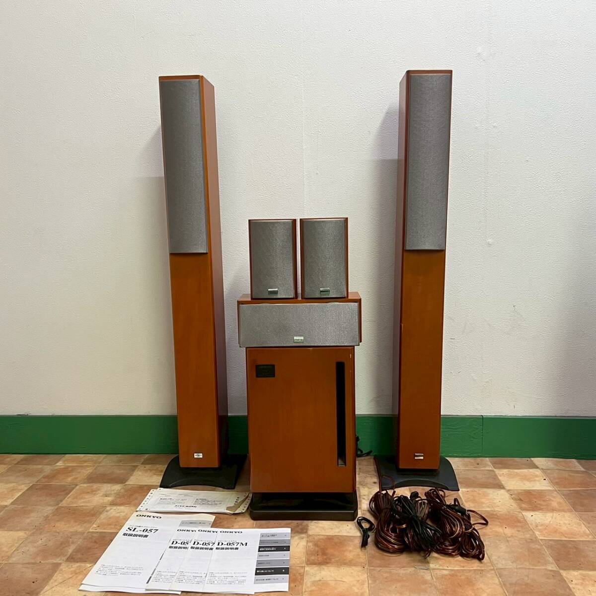 BCg229R ONKYO ホームシアターシステム D-057F/D-057C/D-057M スピーカー SL-057 アンプ内蔵サブウーファー 説明書付き(スピーカー本体)｜売買された ...