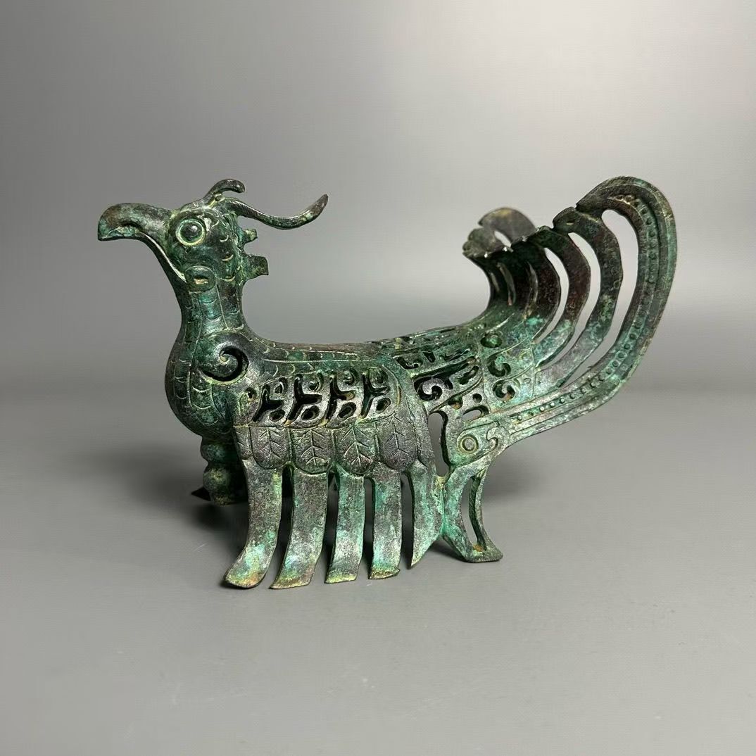 Yahoo!オークション - B116中国美術 三星堆神鳥青銅器 置物MT354270