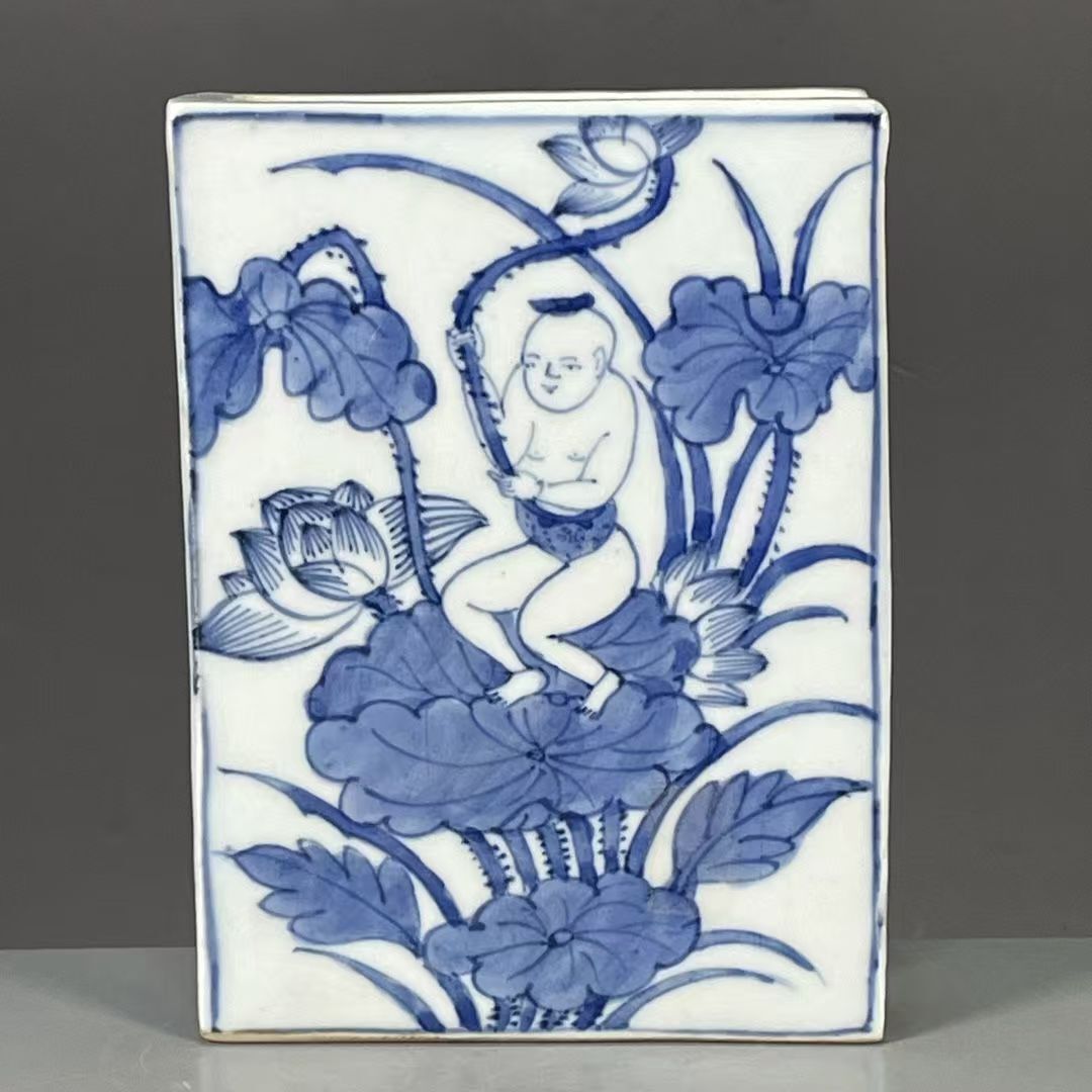 Yahoo!オークション - B94中国美術 官窯青花童趣紋書物 置物MT340318