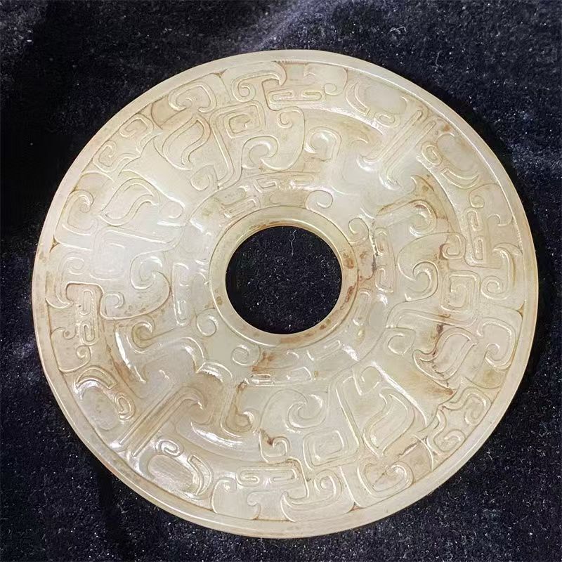 Yahoo!オークション - A146中国美術 岫玉璧を彫ります 置物MT351169