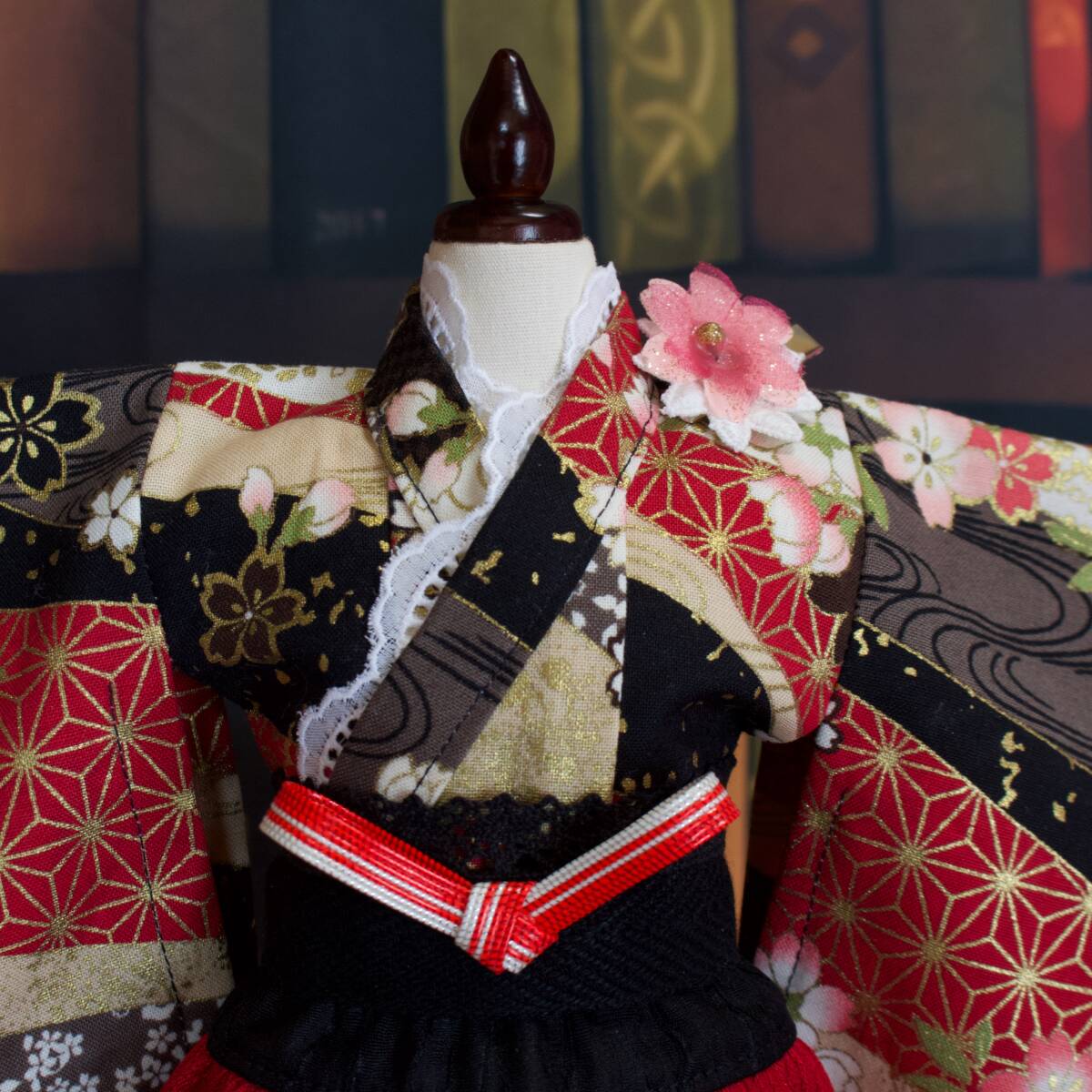 40cmドール MDD L胸 OK MSD SDM 対応 黒 赤 花柄 着物 ドレス 浴衣 & スカート & 帯 & 髪飾り 4点 セット ②(ドルフィードリーム)｜売買されたオークション情報 ...