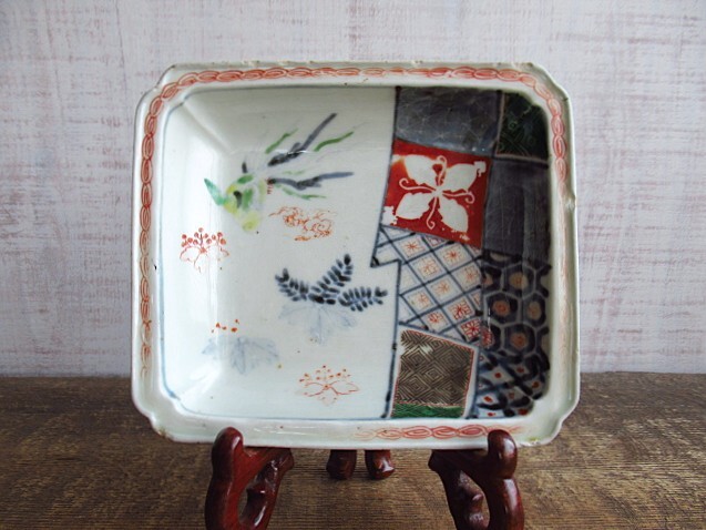 Yahoo!オークション - A035 色絵 角入り長皿 骨董