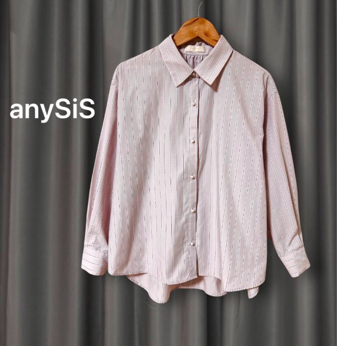 Yahoo!オークション - anySiS UVケア イージーケア ストライプ シャツ ...