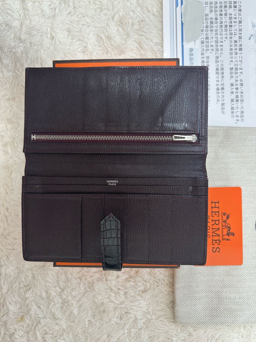 美品 HERMES ベアンスフレ クロコダイル アリゲーター 鑑定書付 美品 HERMES ベアンスフレ クロコダイル アリゲーター 鑑定書付