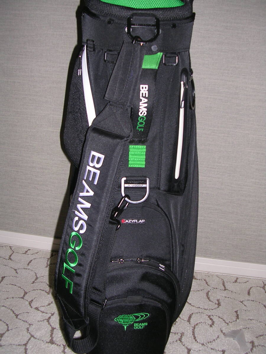 ☆美品 BEAMS GOLFキャディバッグ9型 スタンド式 黒×緑 + BEAMS ☆美品 BEAMS GOLFキャディバッグ9型 スタンド式 黒×緑 + BEAMS