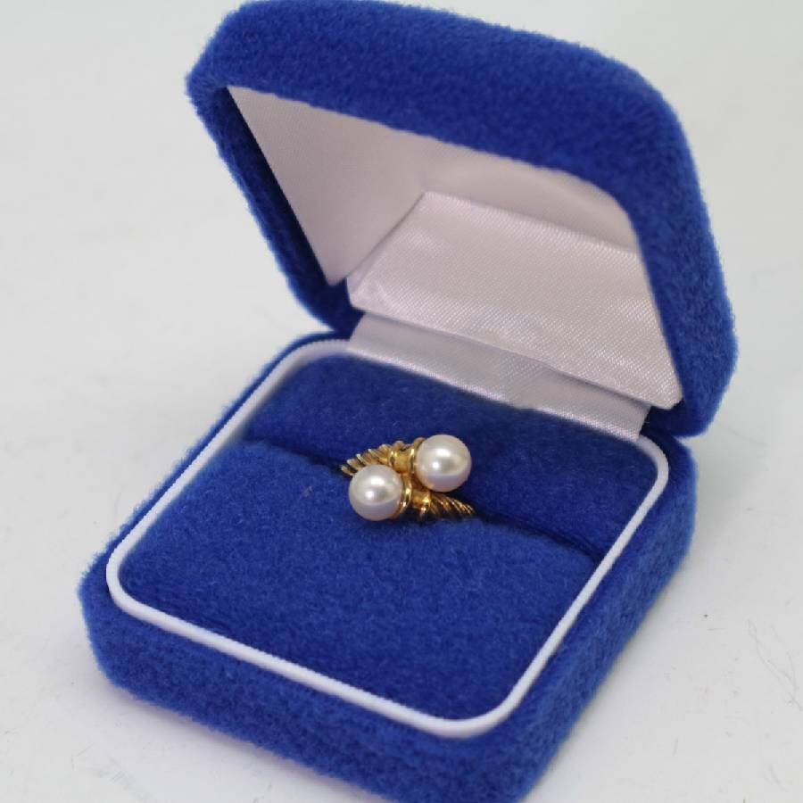 Yahoo!オークション - K18刻印 12号 真珠 パール付き ゴールドリング ...