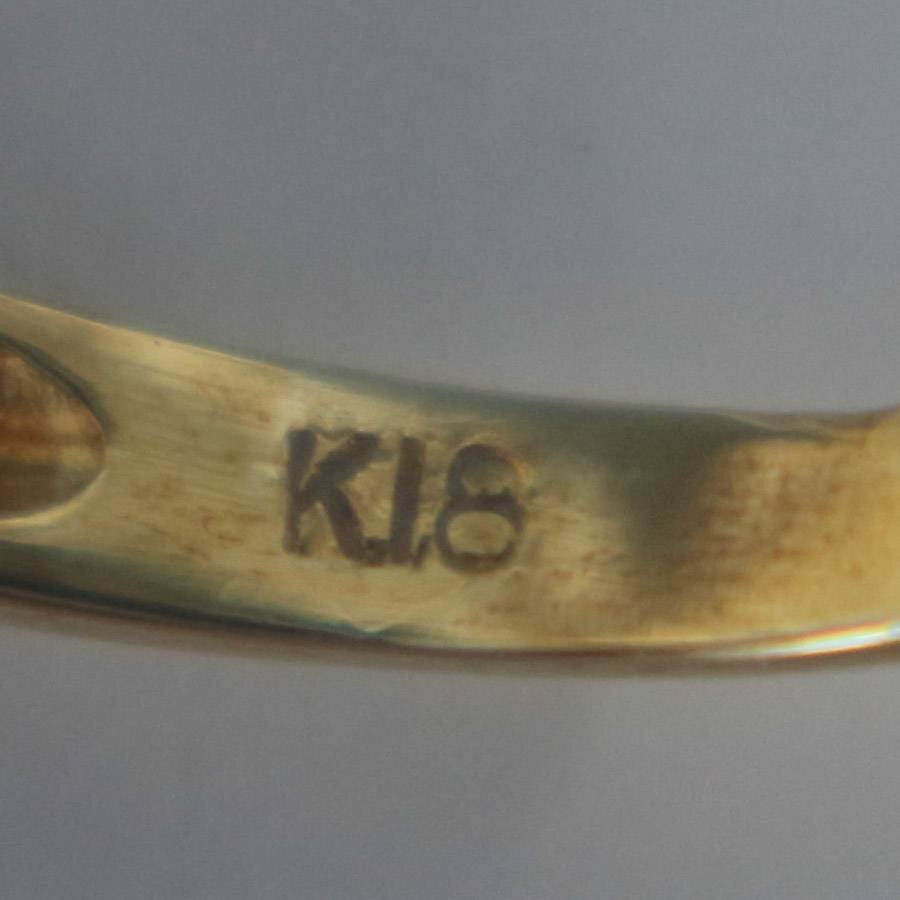 Yahoo!オークション - K18刻印 12号 真珠 パール付き ゴールドリング ...