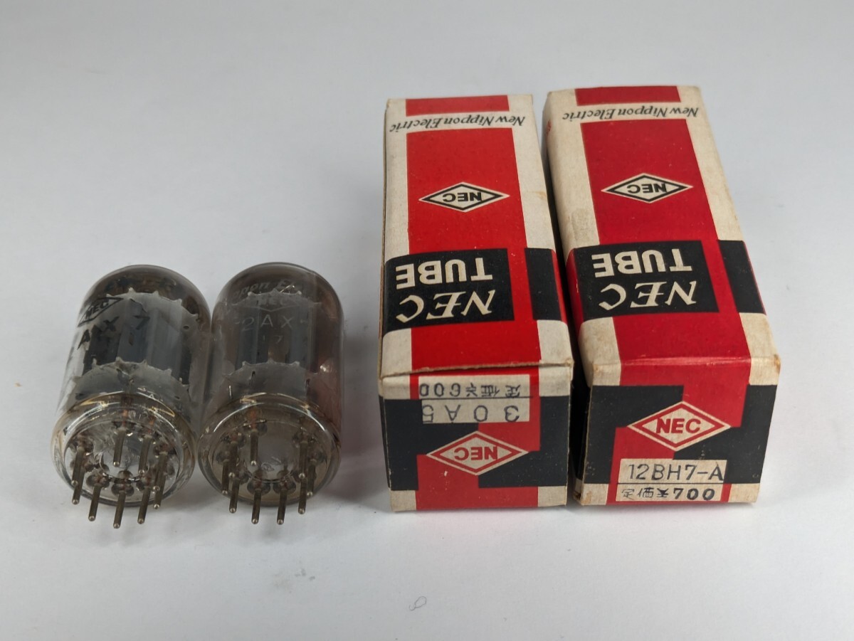 Yahoo!オークション - NEC 12AX7 通信用 スクエアゲッター 2本 測定デ...