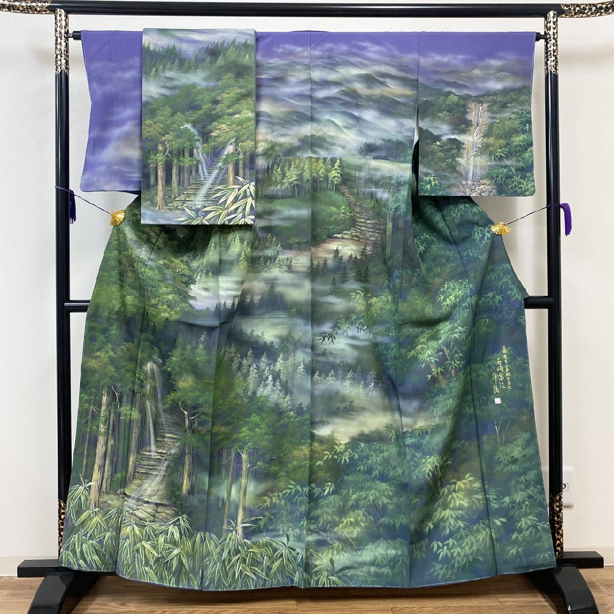 着物月花 作家物 手描き染 風景 訪問着 袋帯 2点セット 未使用 着物月花 作家物 手描き染 風景 訪問着 袋帯 2点セット 未使用